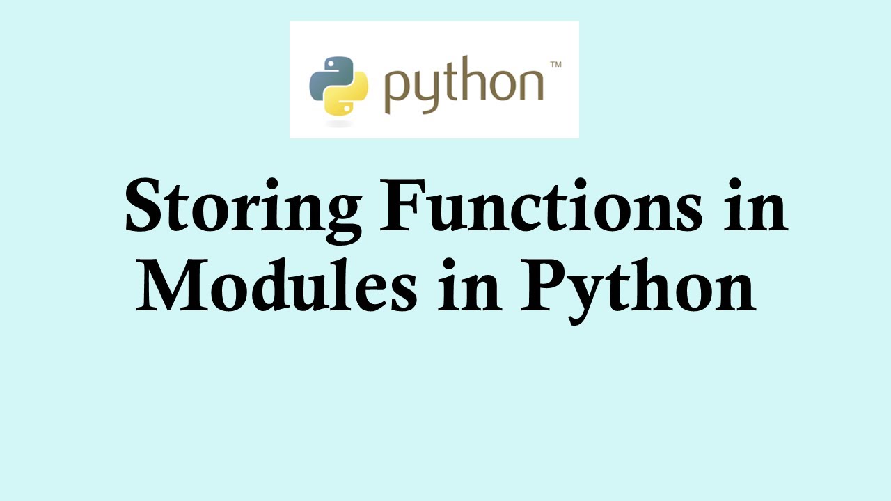 Python basic course - Storing function into module file in Python - YouTube