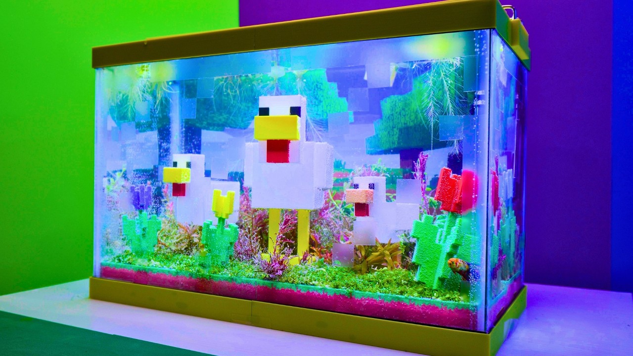 I Built a 3D‑Printed Minecraft Chicken Betta Tank IRL! - YouTube