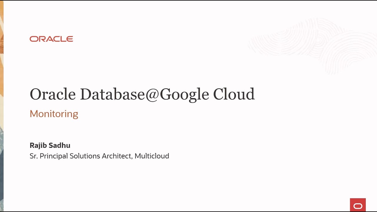 Oracle Database@Google Cloud Monitoring - YouTube