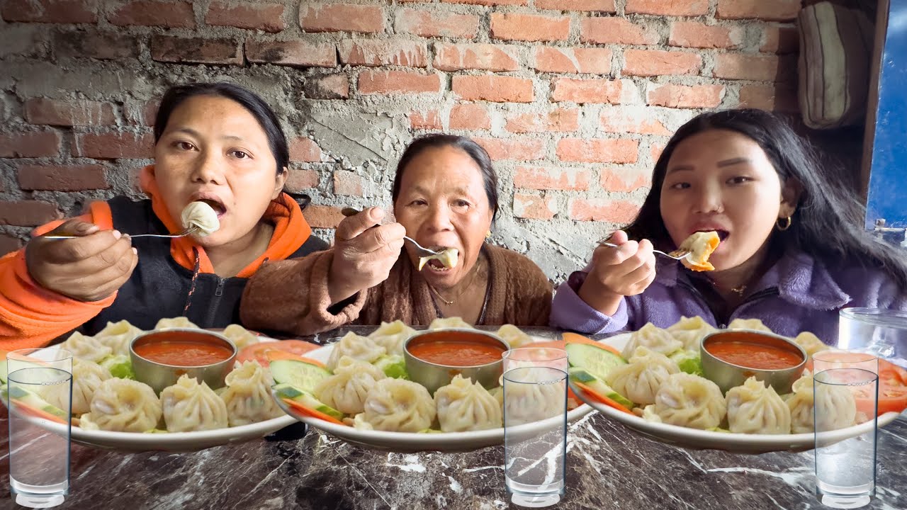 Eating Momo Challenge With Sasu Aama & Nanda 😆 - YouTube