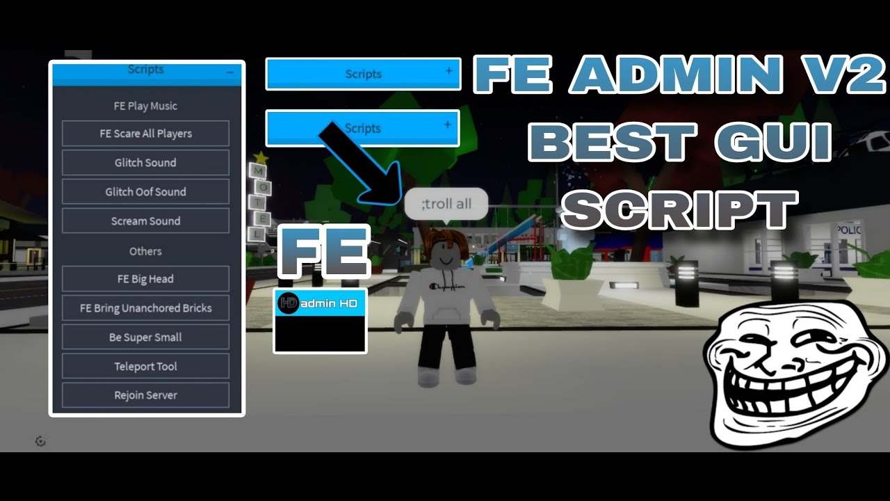 FE Brookhaven Troll Admin HD Rank Script Gui Hack V2 | Supports All ...