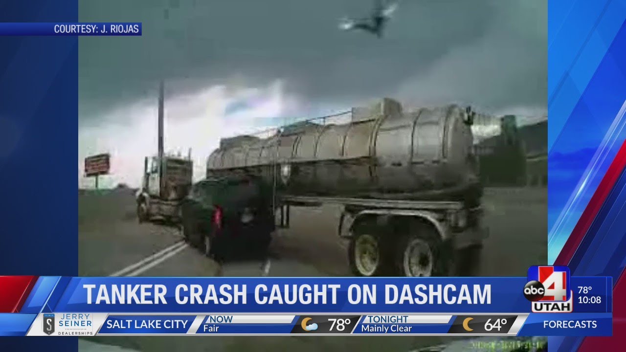 Tanker crash caught on dash cam - YouTube