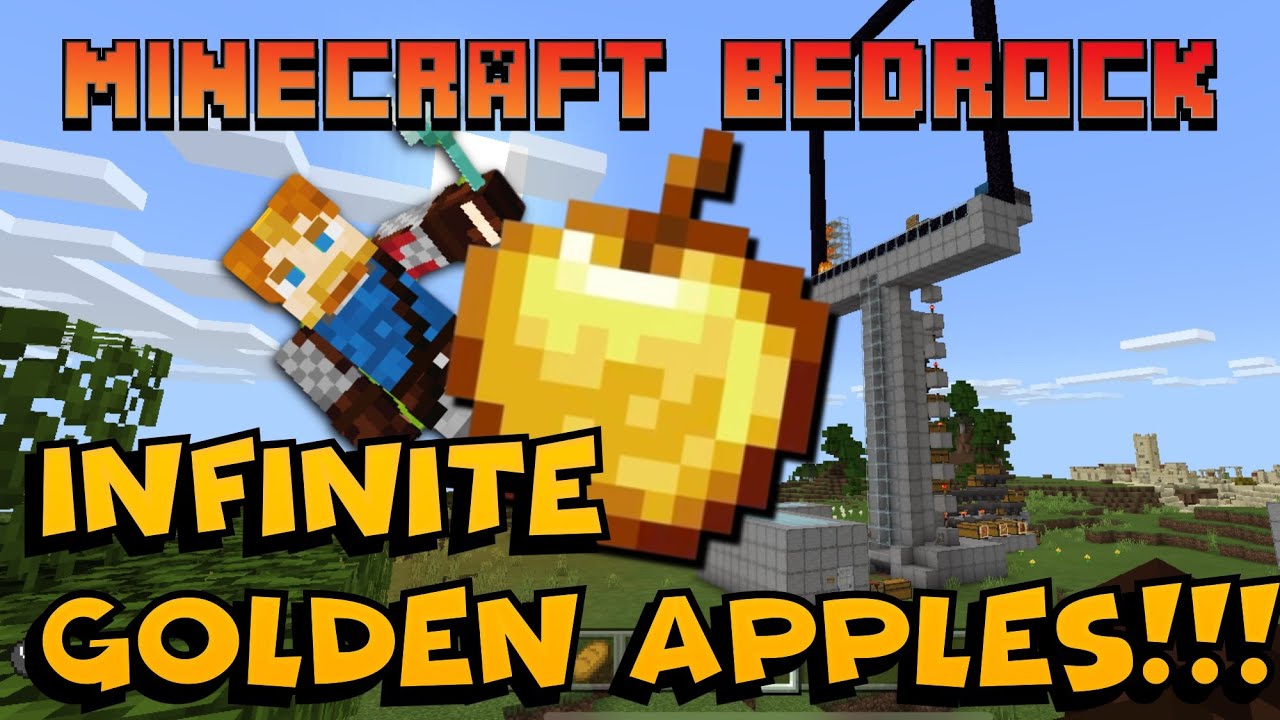 INFINITE GOLDEN APPLES and XP FARM!!!: Minecraft Bedrock - YouTube