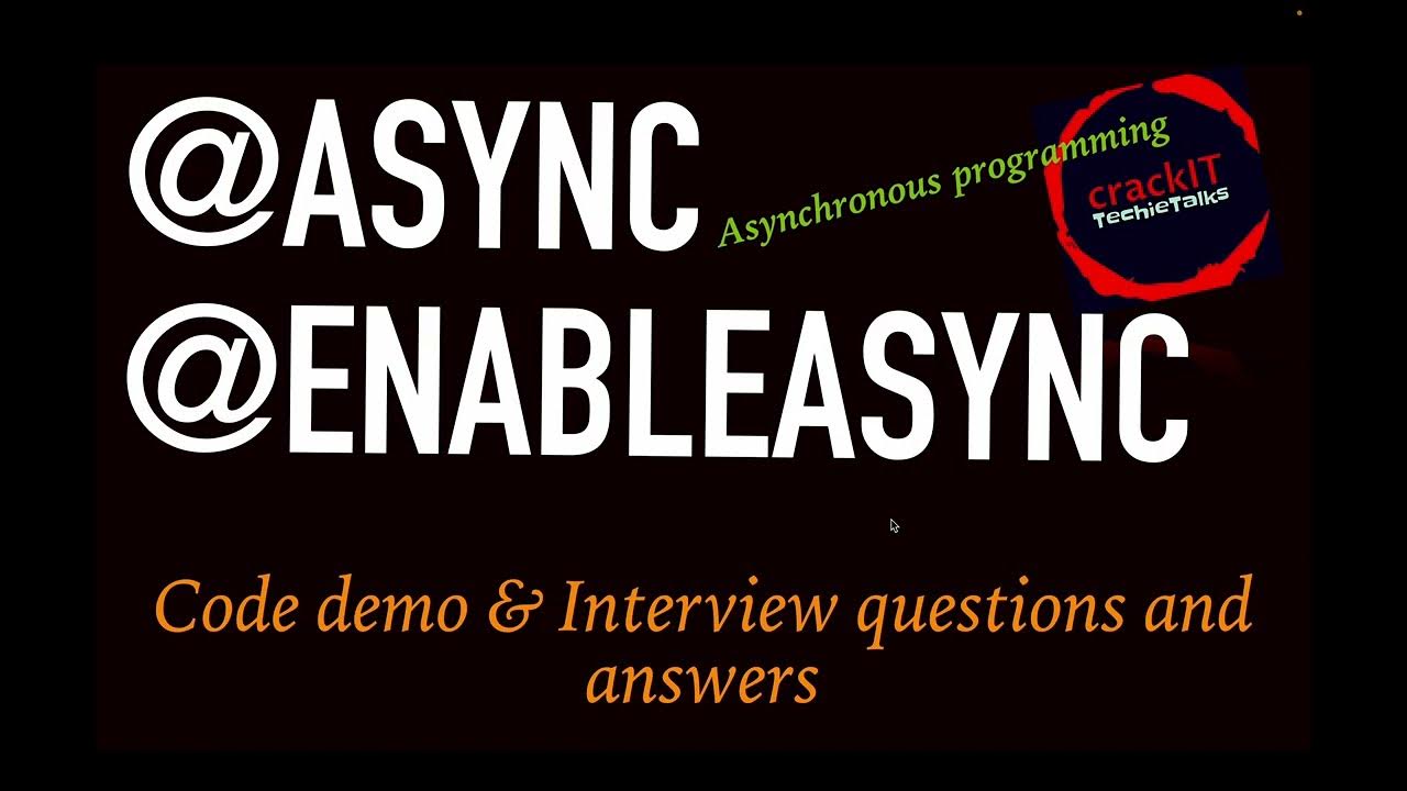 Asynchronous Programming Async Enableasync Multithreading Spring Framework Youtube