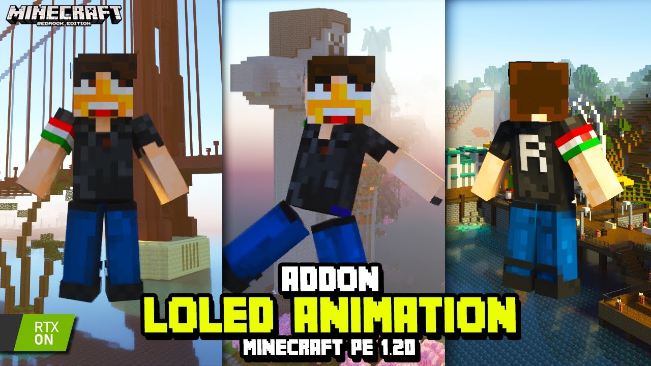 ADDON de ANIMACIONES para MINECRAFT PE 1.20 * loled animation * MODS ...