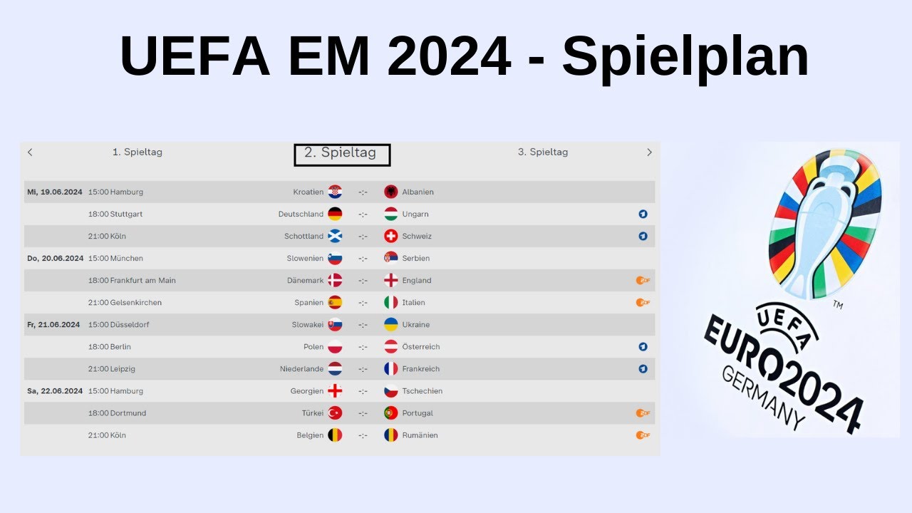 UEFA EM 2024 - Spielplan - YouTube