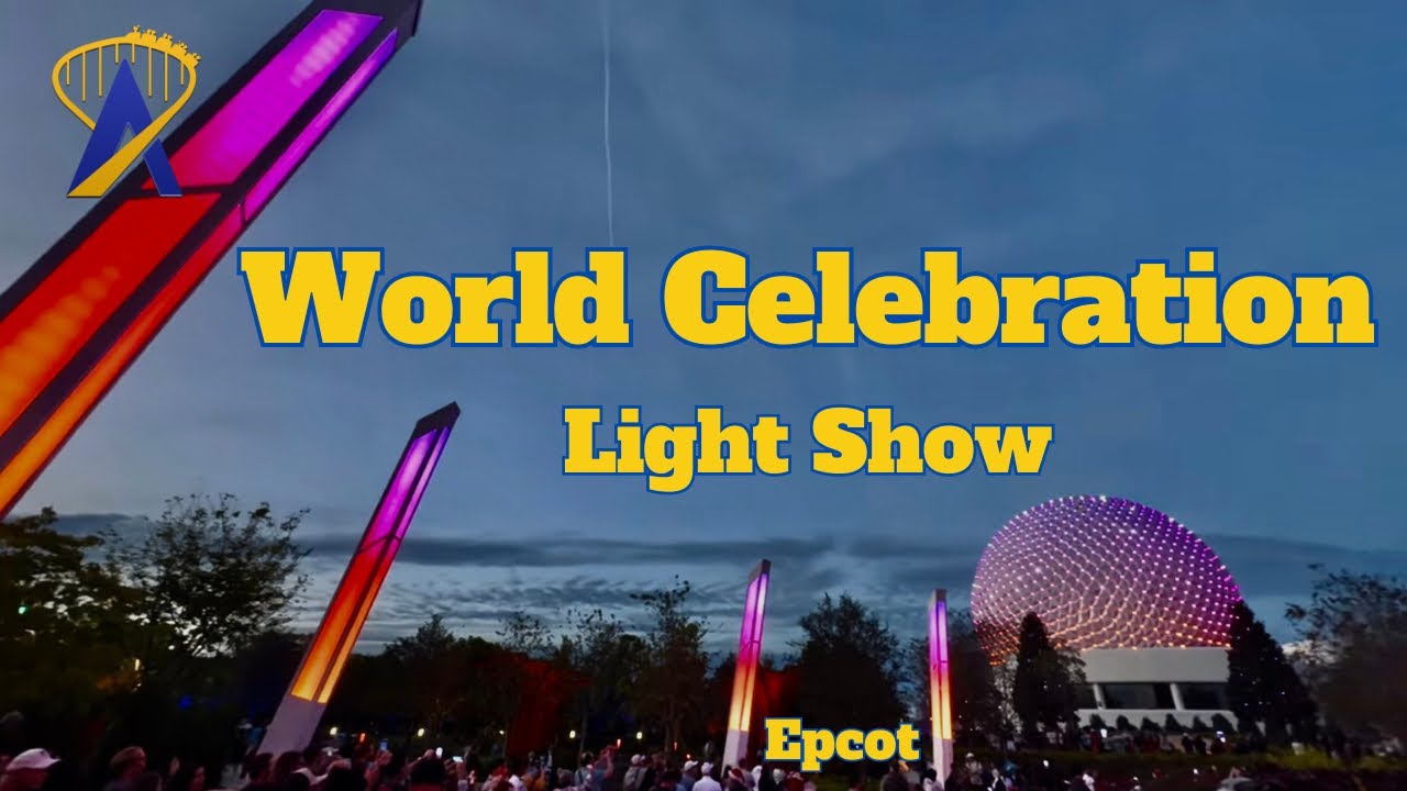 World Celebration Lights Dance with Spaceship Earth Beacon of Lights ...