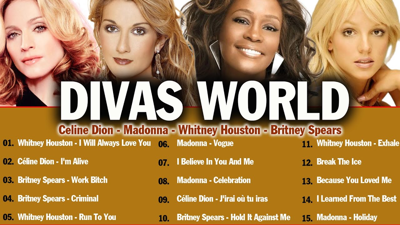 Diva Songs Playlist - Céline Dion, Madonna, Britney Spears, Whitney ...