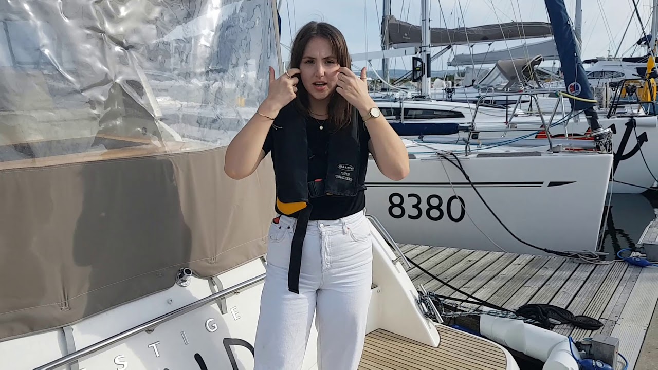 Emily Demonstrates an Automatic Gas Life Jacket - YouTube