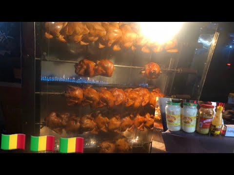 🇲🇱BAMAKO MALI EPIC CHICKEN STREET FOOD! WHOLE CHICKEN WITH FRENCH FRIES ...