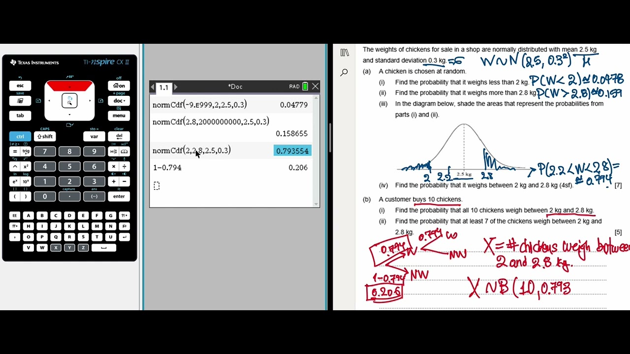MAA SL/HL IB Math Combination of Normal and Binomial distributions with ...