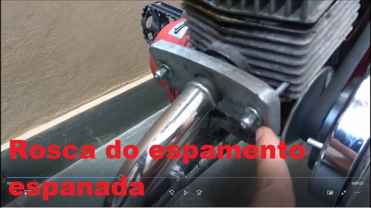 Mobilete, Como recuperar rosca espanada do escapamento. - YouTube