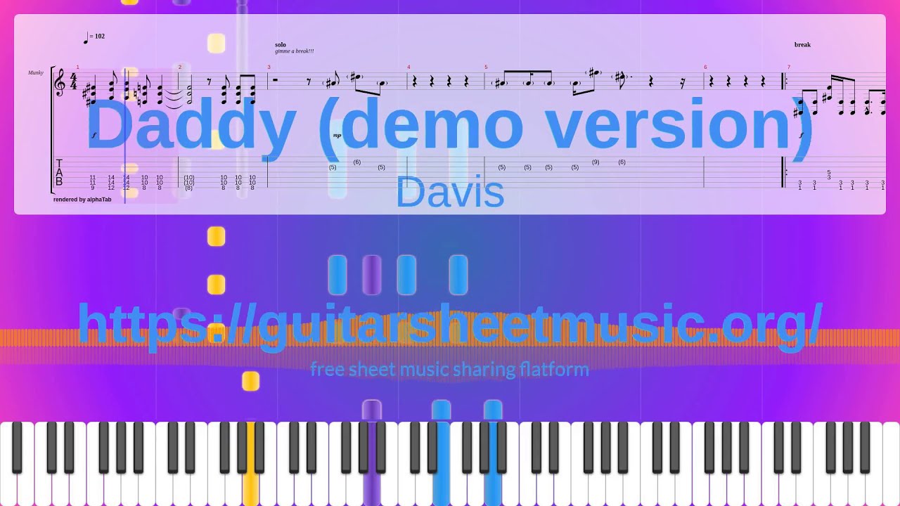 Daddy (Demo Version) Sheet Music Free, Davis Synthesia Piano - YouTube