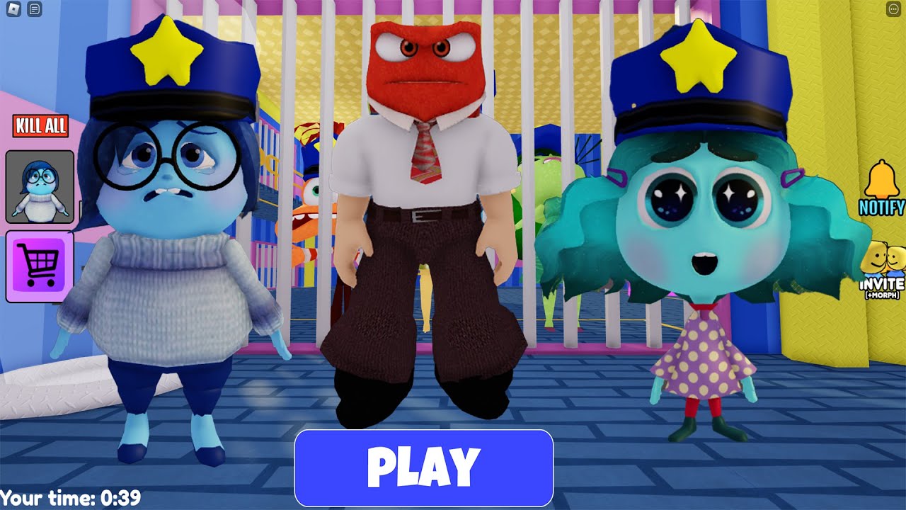 EMOTIONS POLICE FAMILY PRISON RUN ESCAPE! (Obby) - Inside Out 2 playing ...