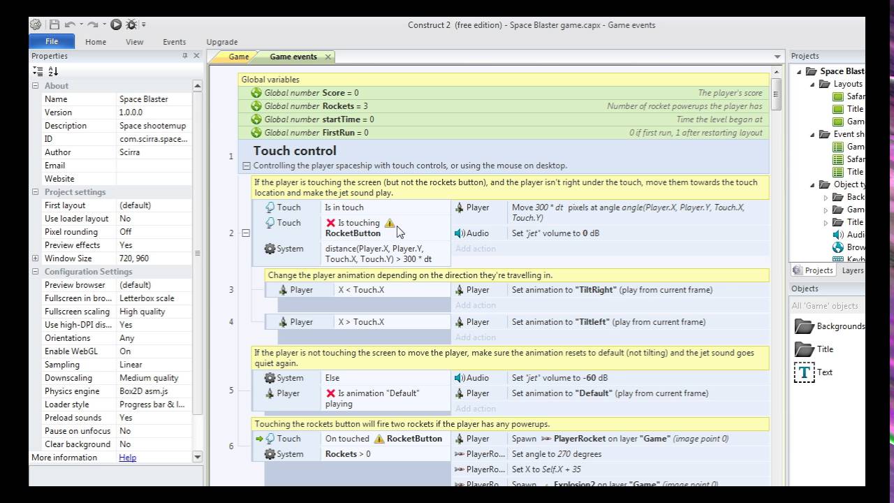 Build cross-platform HTML5 games with Construct 2 - Part1 Navigating ...