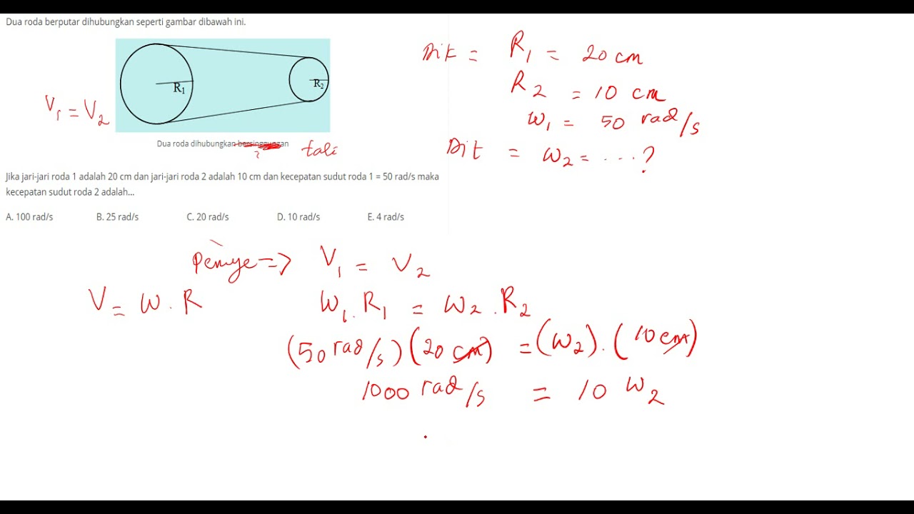 CONTOH SOAL DAN PEMBAHASAN HUBUNGAN RODA-RODA - YouTube