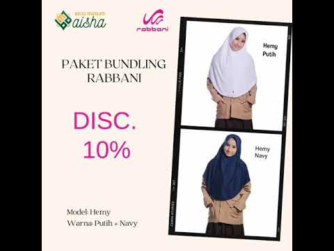 Paket Hemat Kerudung Sekolah Rabbani Hemy Size S, L dan XL
