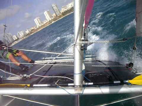 Prindle-18 high speed sailing in Israel. - YouTube