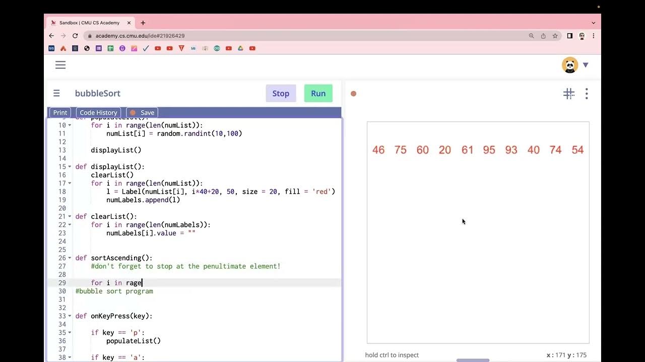 Bubble Sort CMU - YouTube