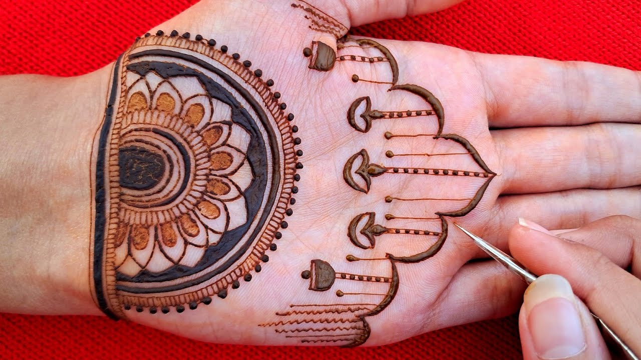 Diwali Special Deepak Mehndi Design || Full Palm Mehndi Design ...