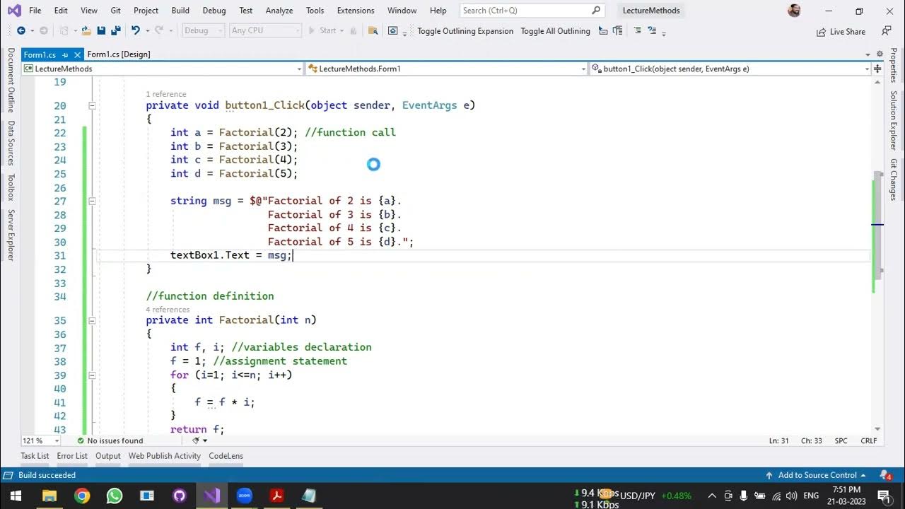 Visual Programming Lecture 5 Methods 21 Mar 2023 - YouTube