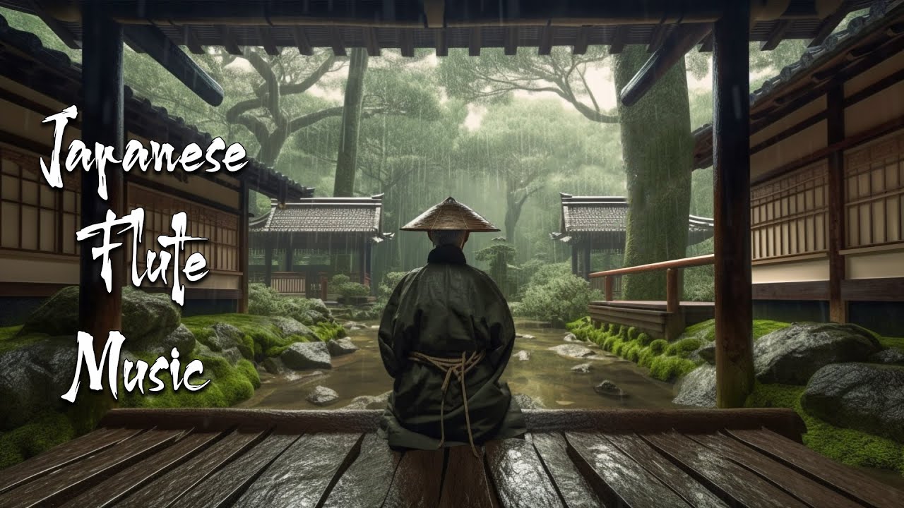 Rainy day in Japanese Zen Garden - Japanese Flute Music For Soothing ...