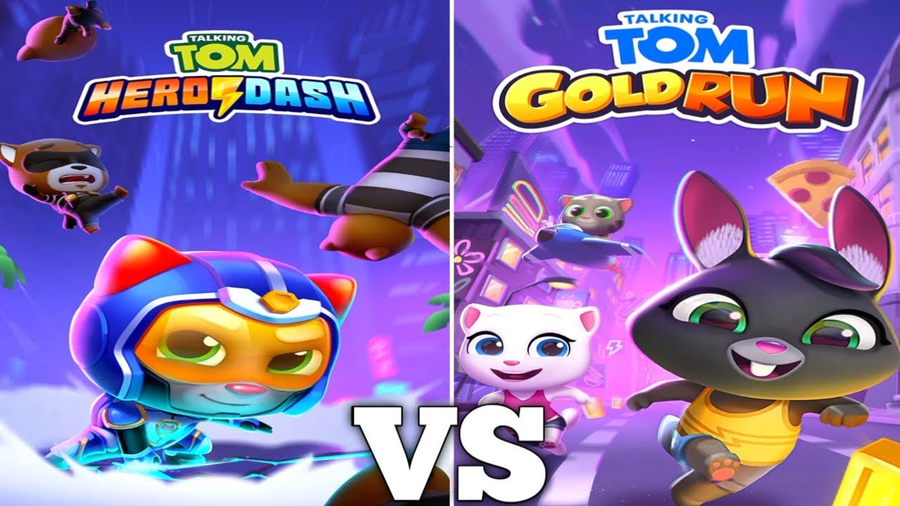 Talking Tom Hero Dash 🆚 Talking Tom Gold Run Ar Gaming Talking Tom Hero ...