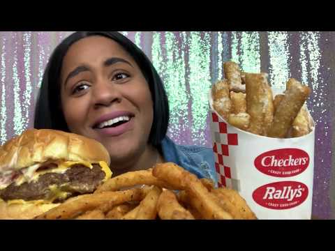 MY FIRST TIME TRYING CHECKERS BUFORD CHEESEBURGER FRIES AND FUNNEL CAKE FRIES