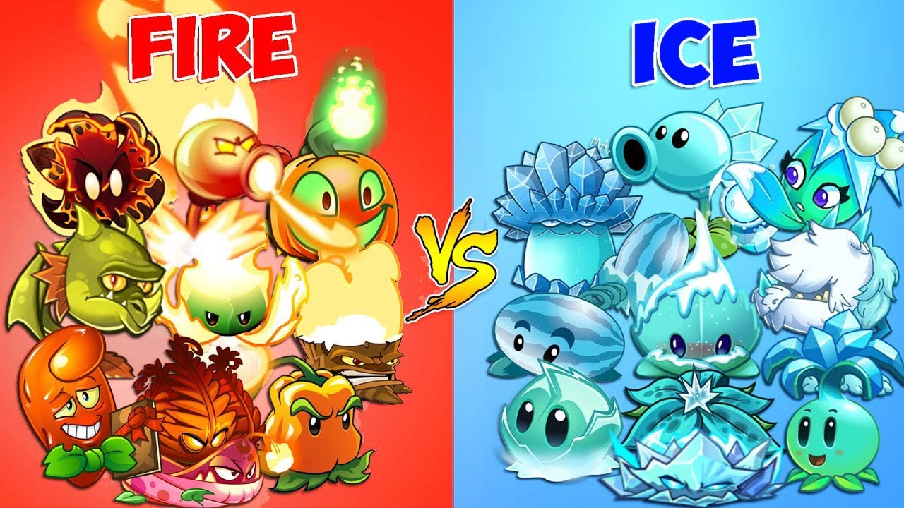 All Plants Team FIRE vs ICE - Who Will Win? - PvZ 2 Team Plant vs Team ...