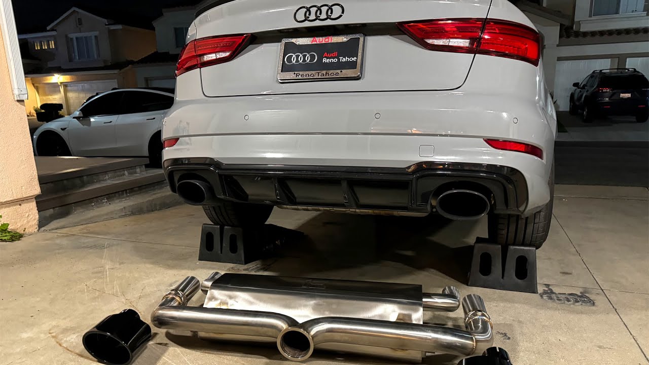 AUDI RS3 INTEGRATED ENGINEERING CATBACK EXHAUST - YouTube
