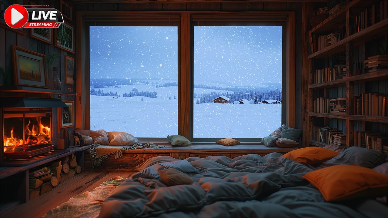 Smooth Retro Jazz & Cozy Fire Sounds | ASMR Music for Comfort ...