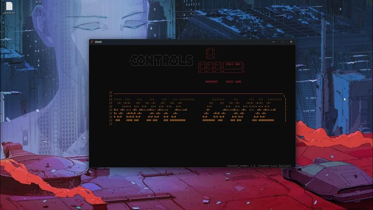 CS50 Final Project Console Snake - YouTube