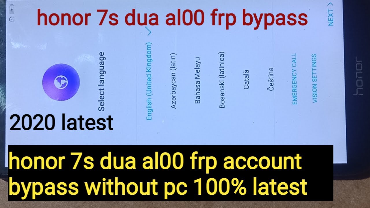 honor 7s dua al00 frp bypass 2020 100% done no pc | honor latest frp ...