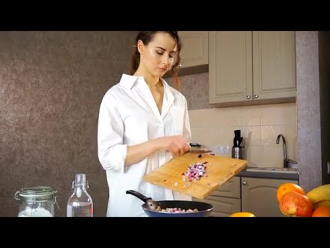 Woman Cooking In Kitchen Stock Video - YouTube