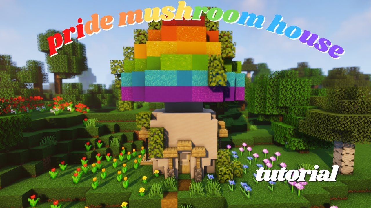 Easy Small Pride Mushroom House Minecraft - YouTube