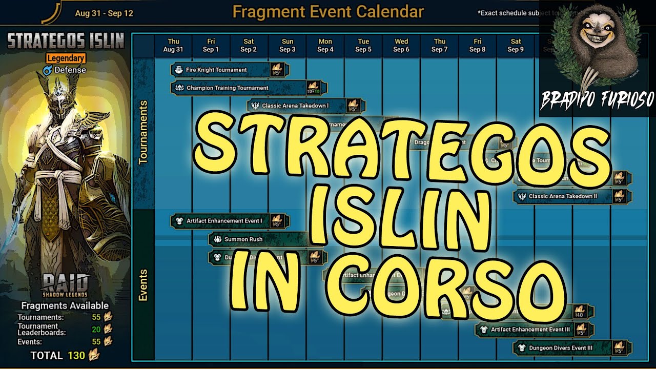 Strategos Islin in corso! Parere Bradipo | Raid Shadow Legends - YouTube