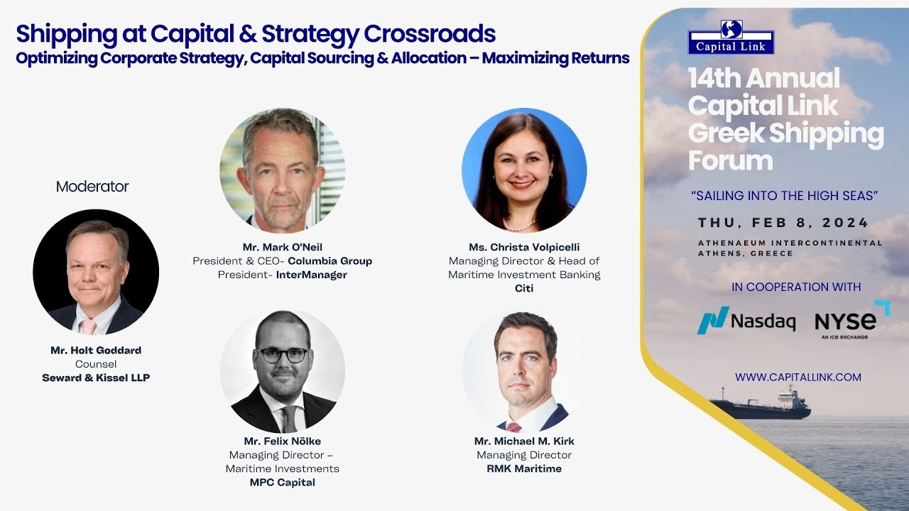 2024 14th Annual Capital Link Greek Shipping Forum | Shipping At ...