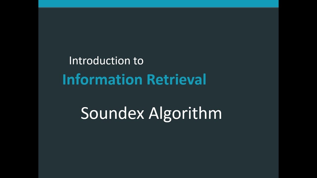 Soundex Algorithm Youtube