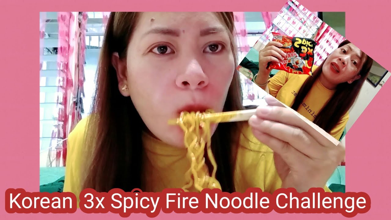 KOREAN 3X SPICY FIRE NOODLE CHALLENGE - YouTube