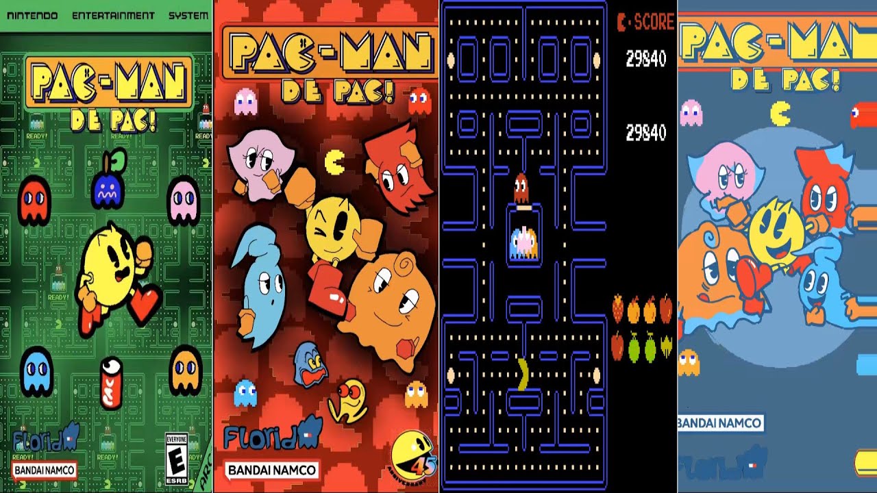 NES Pac Man DePac! BETA HACK Florida ARCADE COLORS PACMAN DEMAKE ORIGINAL By BANDAI NAMCO ...