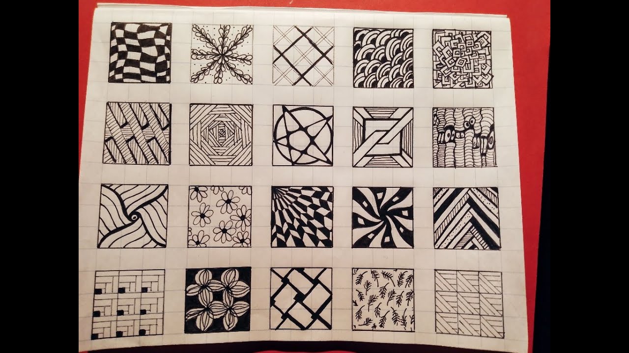 1001 Easy tangle patterns #104 - YouTube