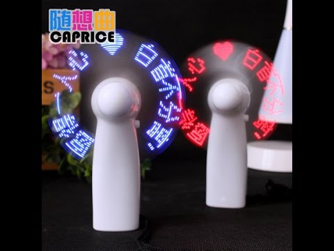 Portable Fan DIY Flexible LED Light Mini Fan Program Text Editing ...