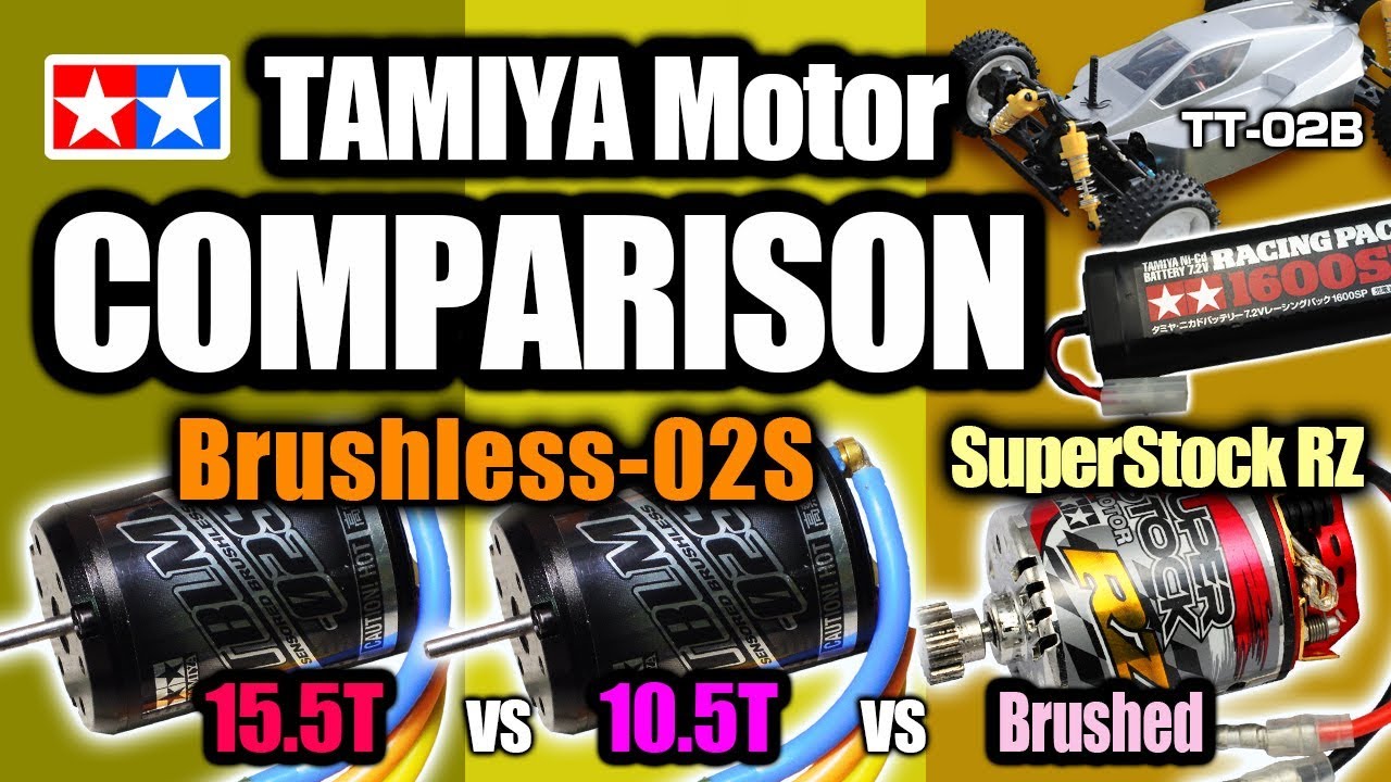 (OFF ROAD ver.)TAMIYA Brushless Motor Comparison((TBLM-02S 10.5T, 15.5T ...