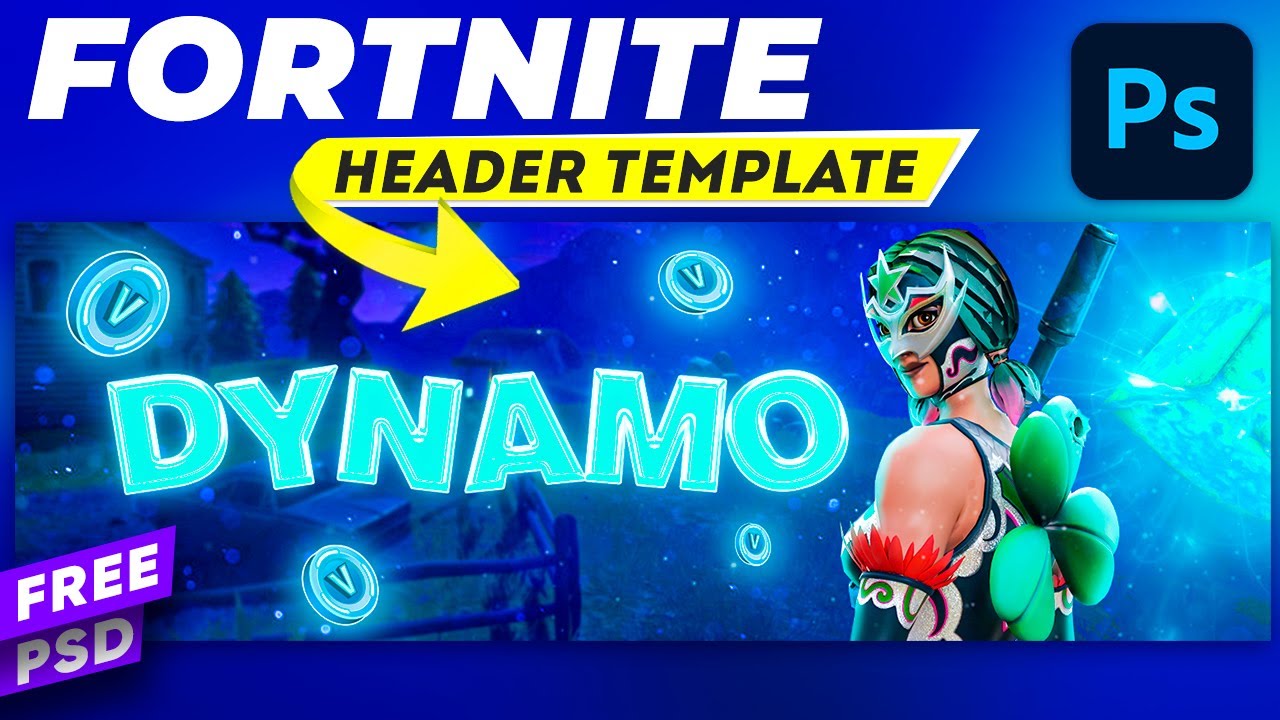 FORTNITE Header Template Speedart - Dynamo(PHOTOSHOP 2021) - YouTube