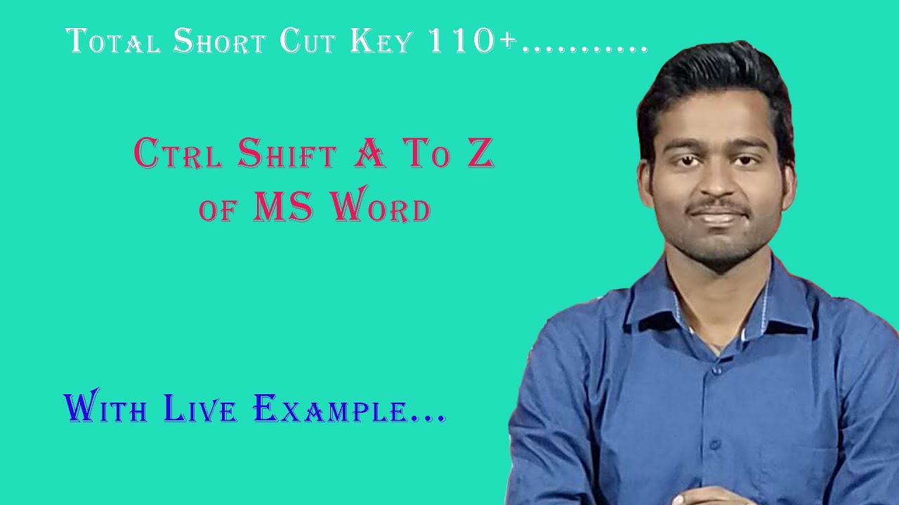 Ctrl Sift A to Z, Short Cut key for MS Word - YouTube