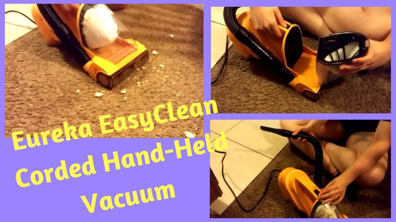 Eureka EasyClean Corded Hand-Held Vacuum Unboxing and try - YouTube