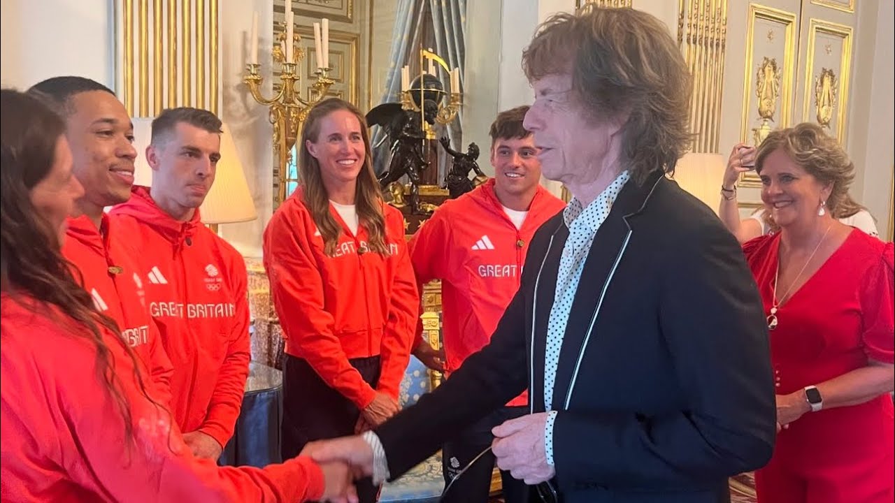 Mick Jagger Meets British Olympians in Paris on 7/25/24 - YouTube