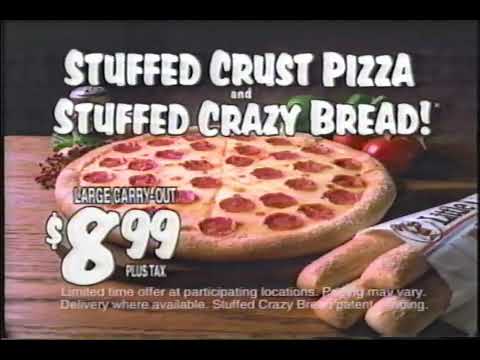 Little Caesars Stuffed Crust Pizza and Crazy Bread Commercial (1996)