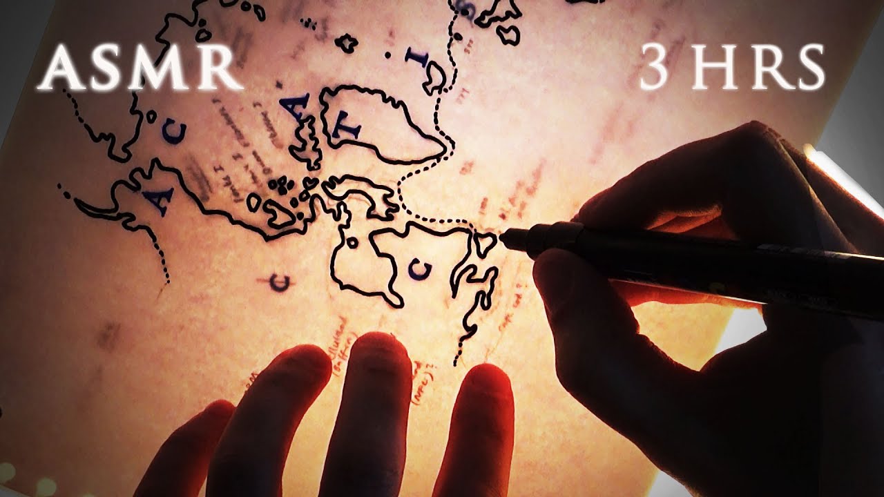 ASMR 3 hours Drawing 10 Maps on Light Table - YouTube
