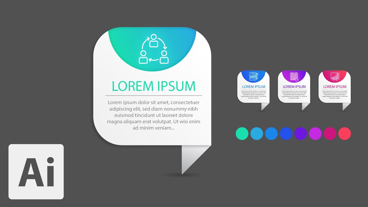 How to Create Steps Infographic Design (2) | Adobe Illustrator ...